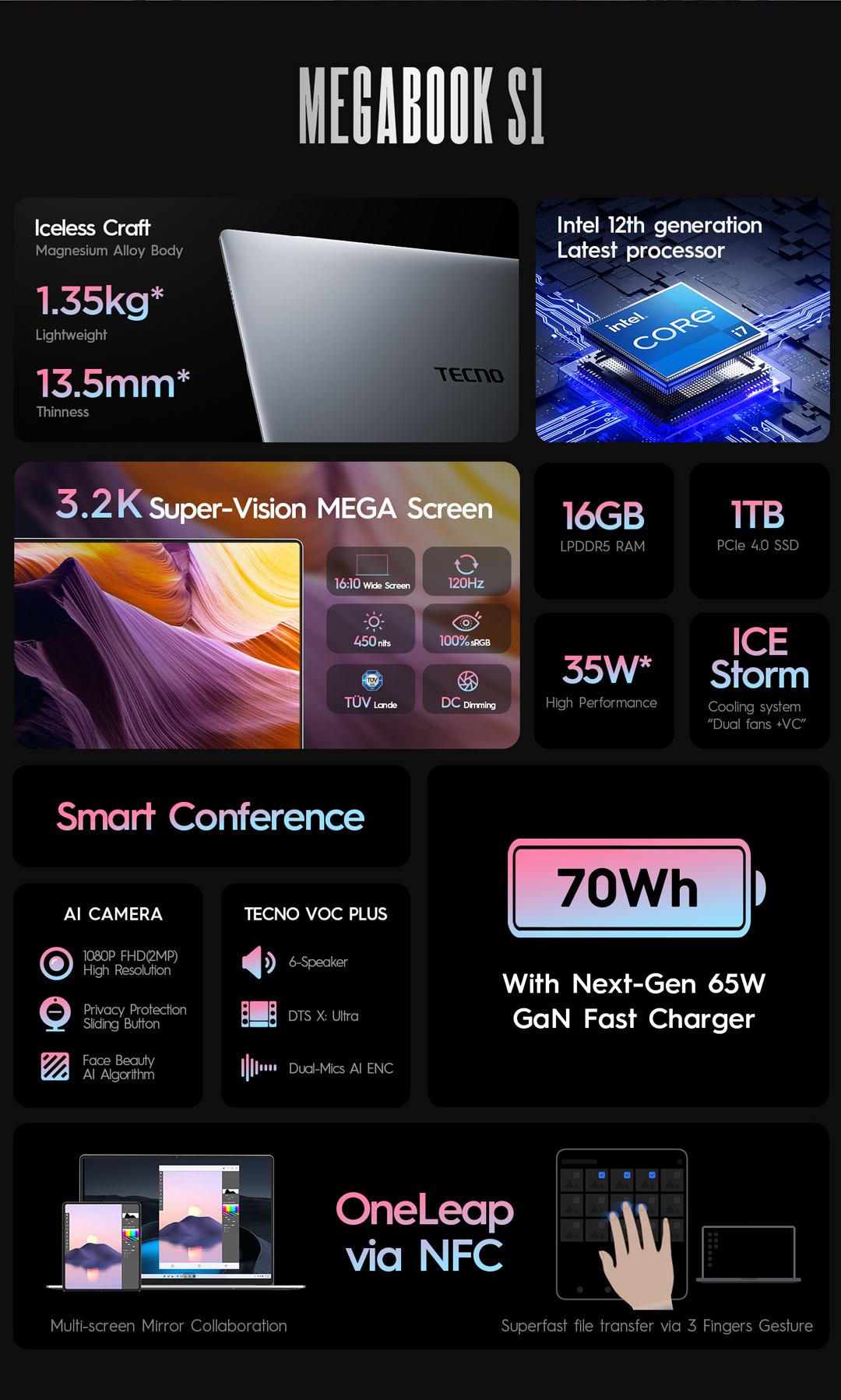 TECNO MEGABOOK S1 13th | TECNO Laptops